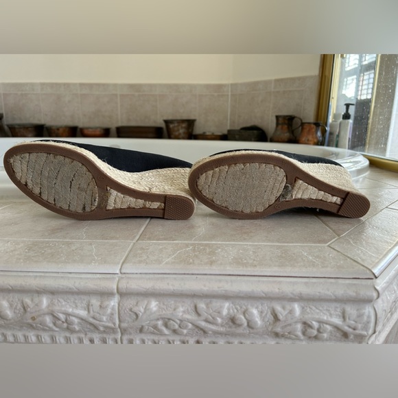 J. Crew | Shoes | J Crew Seville Espadrille Wedges In Black Canvas ...